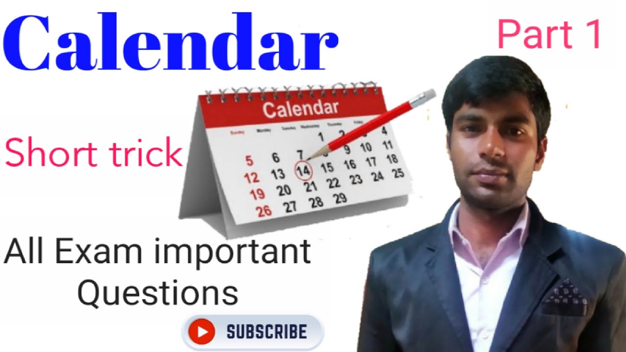 calendar part1// short trick reasoning/ कैलेंडर// math21 - YouTube