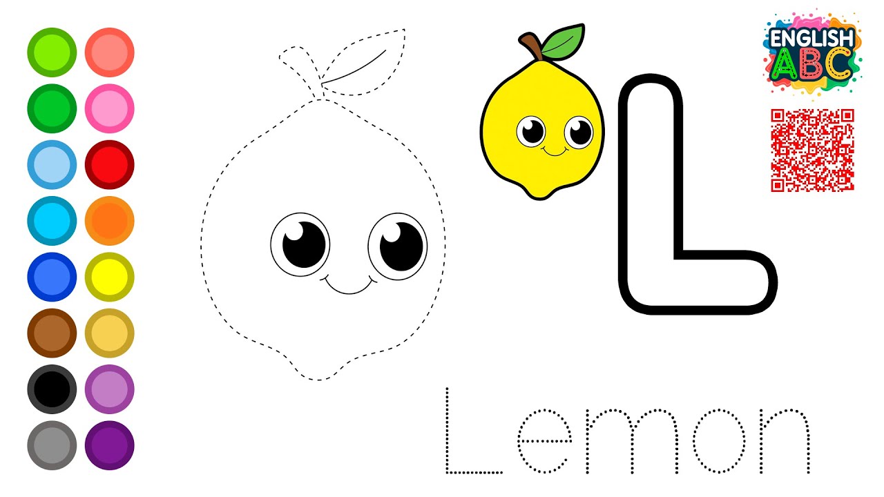 L for LEMON - Limón en inglés es Cometa - Aprender Inglés ABC con ...