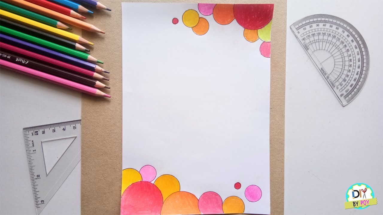 แบบเส้นขอบตกแต่งใบงาน Part 17 [border Designs On Paper] Youtube
