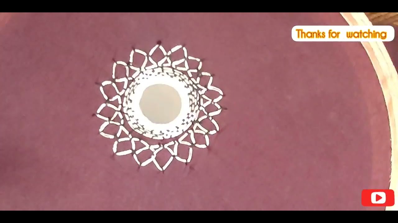 How to make mirror work circle design/hand embroidery shesha lagana ...