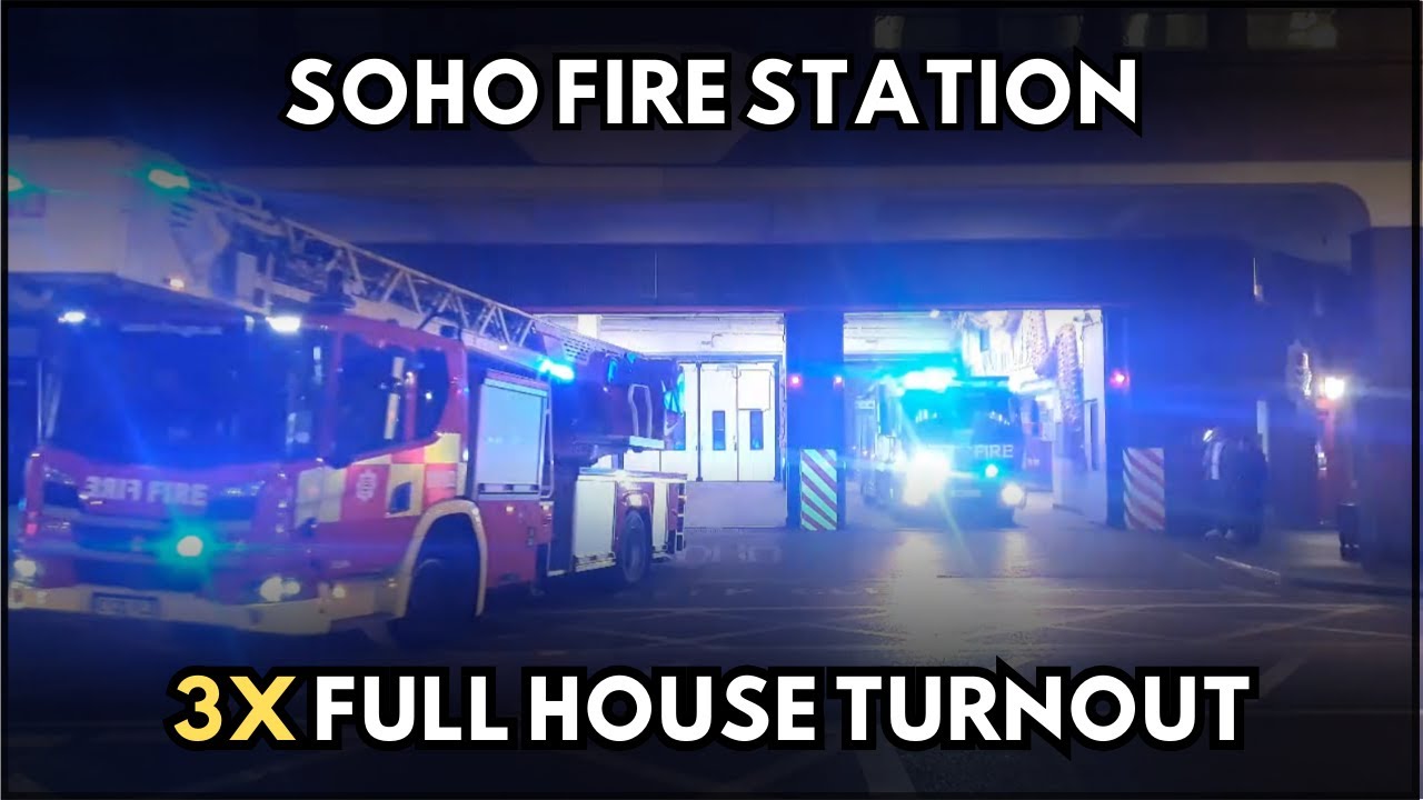 *New Turnout Alarm* Soho Fire Station Full House Convoy Responding ...