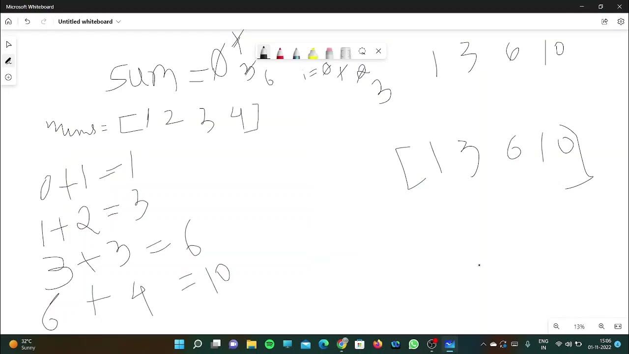 Leetcode Problem Running Sum of 1D Array 3 - YouTube