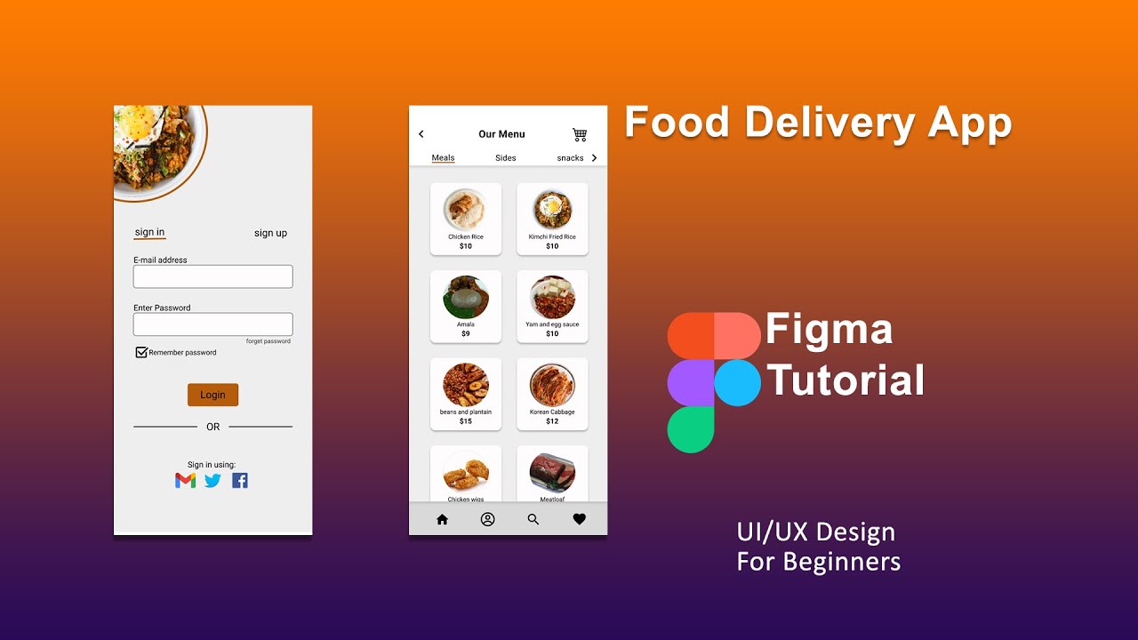 How to Design a Food Delivery Mobile App in Figma | UI/UX Design ...