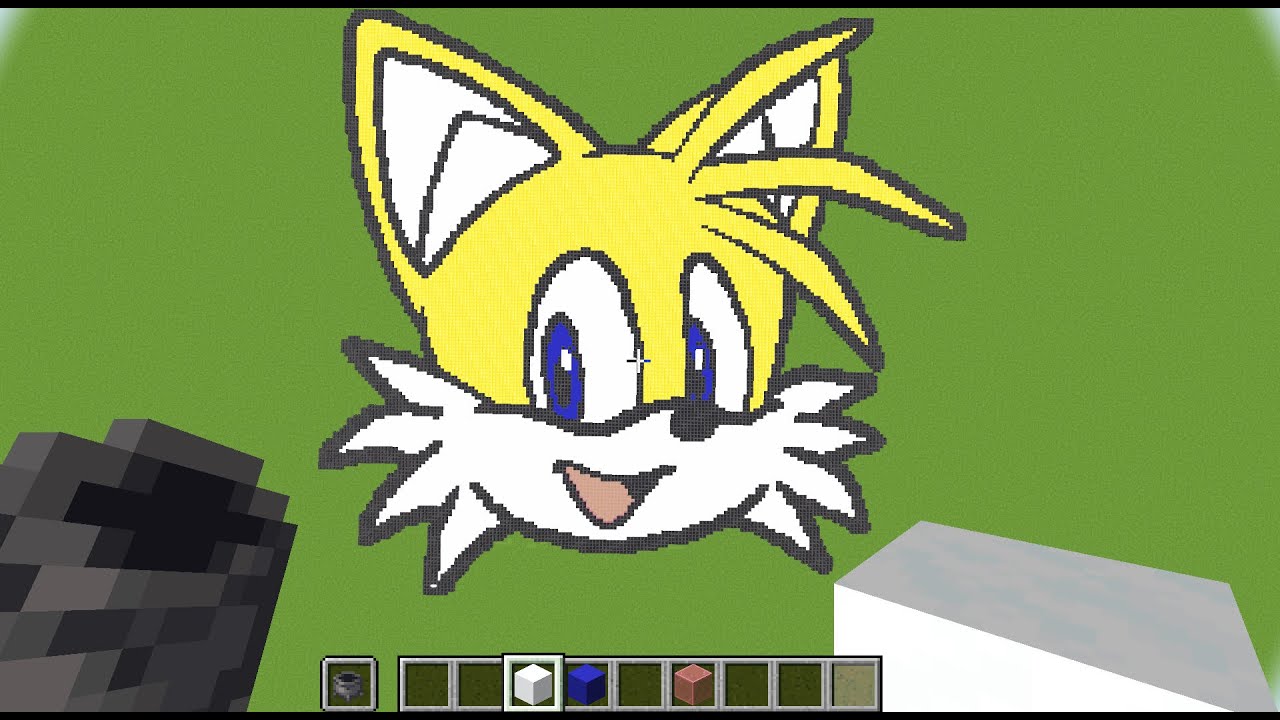 tails Pixel Art in Minecraft - YouTube