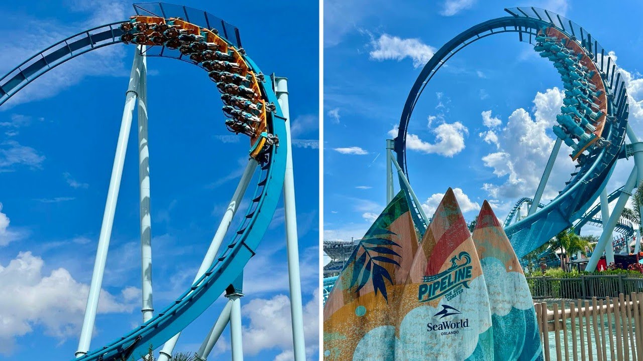 Pipeline: The Surf Coaster - SeaWorld Orlando - YouTube