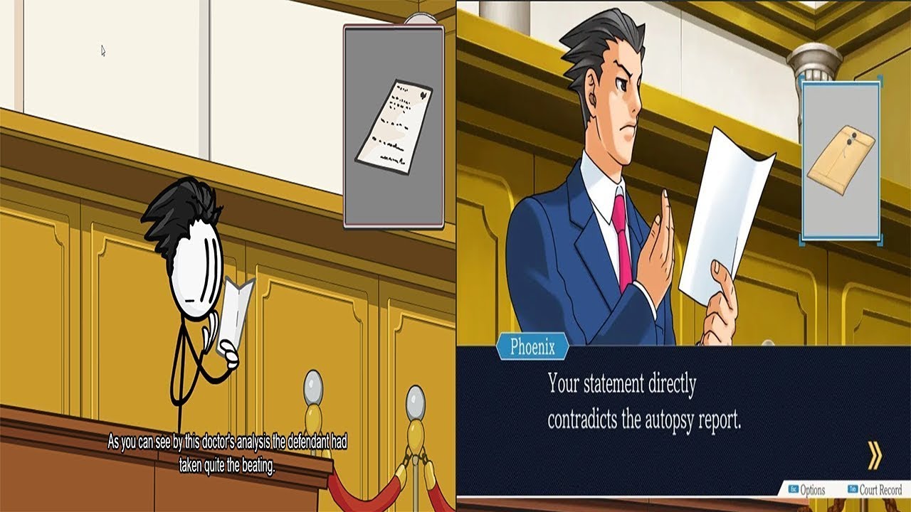 Henry Stickman in ace attorney 2-prototype - YouTube