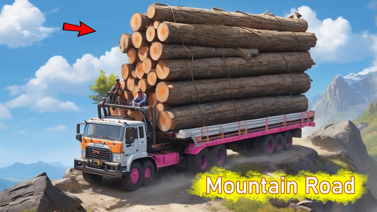 🚛 Extreme Overload! Giant Log Truck on a Deadly Mountain Road | Euro ...