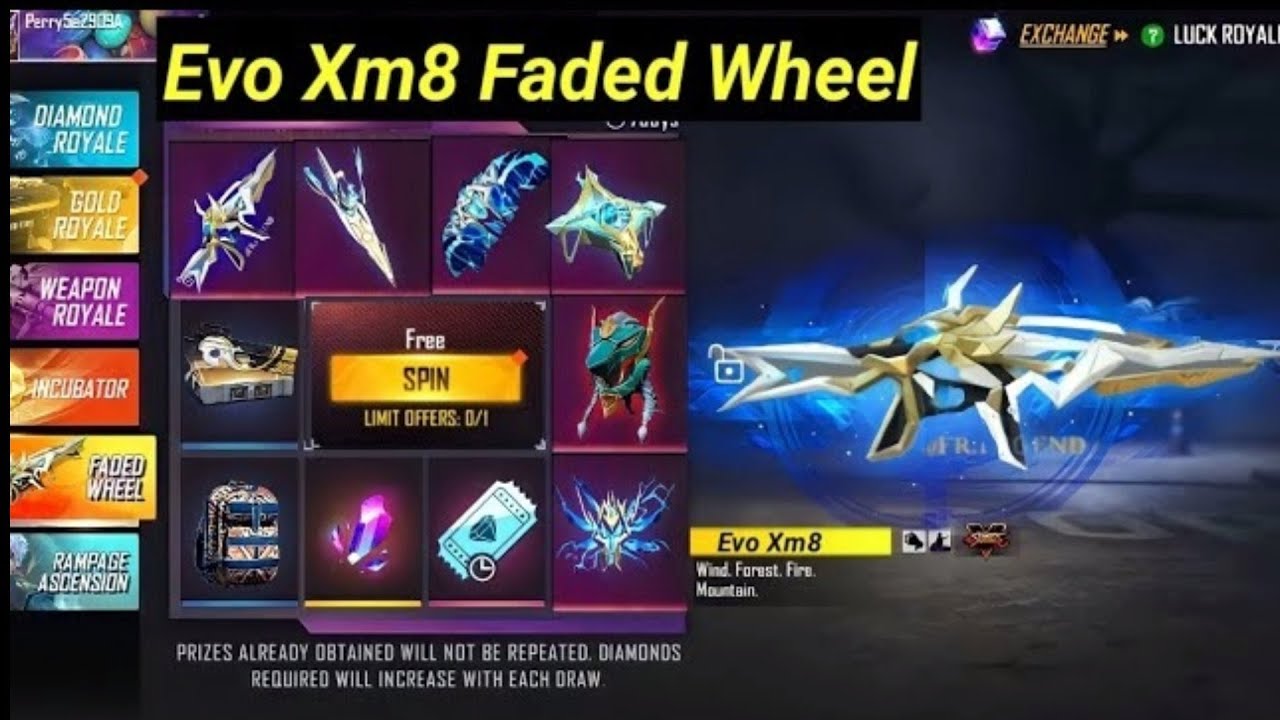 Free fire new evo gun spin | XM8 Evo gun spin and full max | evo gun ...