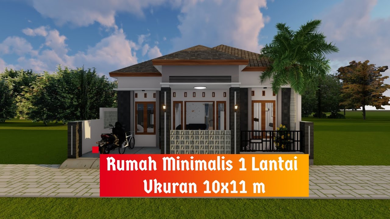 Desain Rumah Minimalis 1 Lantai di Lahan 10x11 Meter - YouTube