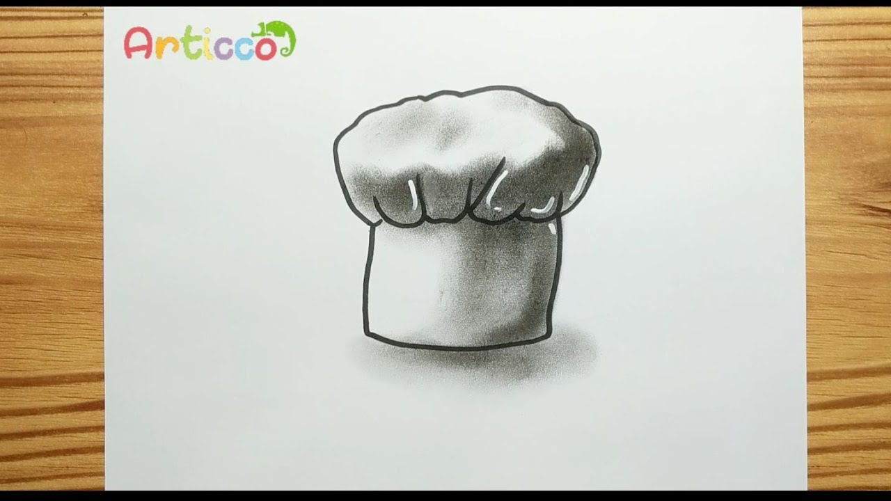 HOW TO DRAW REALISTIC CHEF'S HAT - YouTube