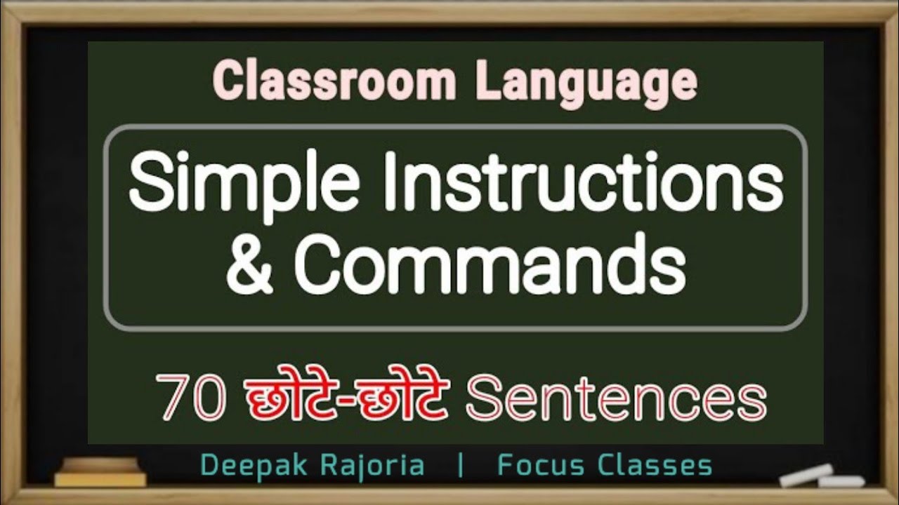 Classroom Language for Teachers, Simple Commands and Instructions ...