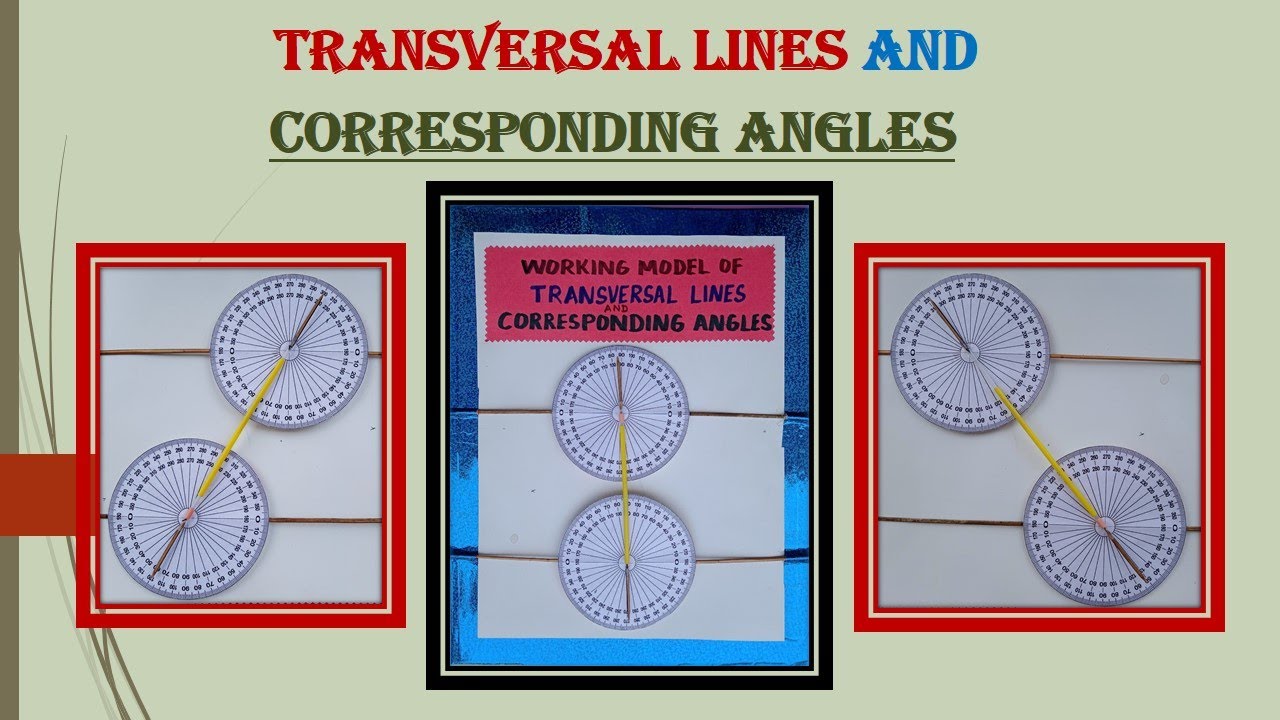 CORRESPONDING ANGLES WORKING MODEL | TRANSVERSAL LINES | PARALLEL LINES ...