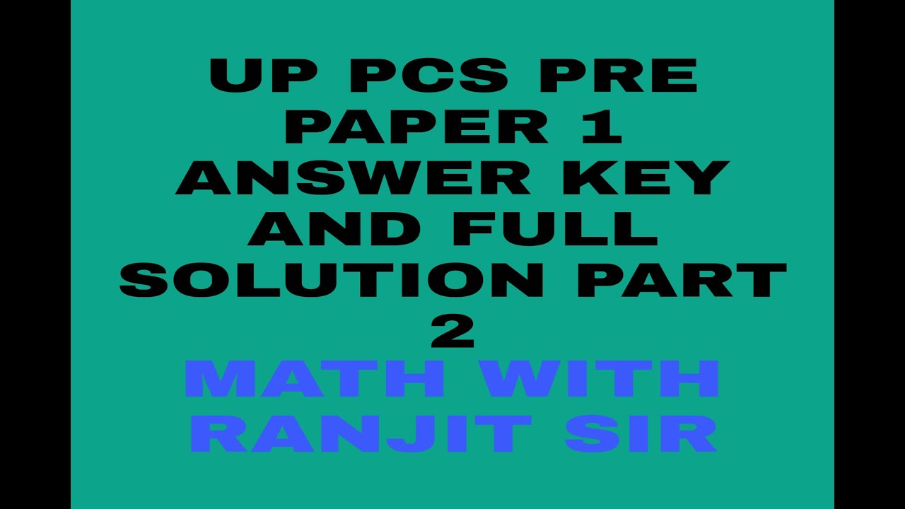 Pcs pre paper 1 full solution and answer key part 2 - YouTube