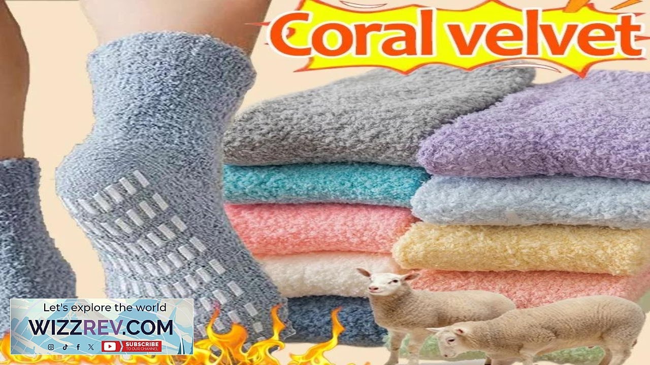 Thickened Coral Velvet Socks Women's Solid Color Indoor Floor Stocking ...