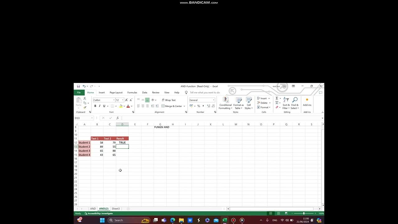 PENGANTAR KOMPUTER (FUNGSI AND mengembalikan nilai FALSE ke nilai TRUE ...