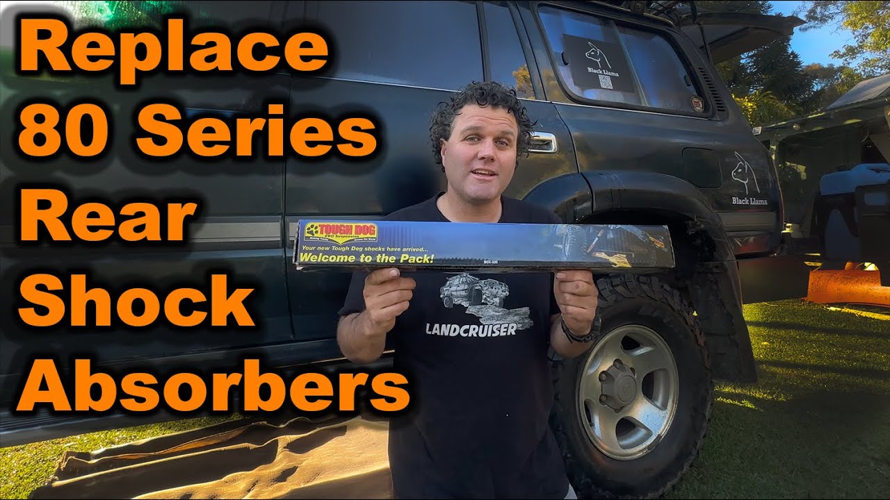 Replace rear shock absorber 80 series landcruiser - YouTube