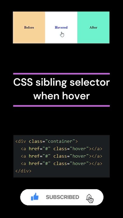 Css Sibling Selector When Hover Html Css Javascript Coding Programming Youtube