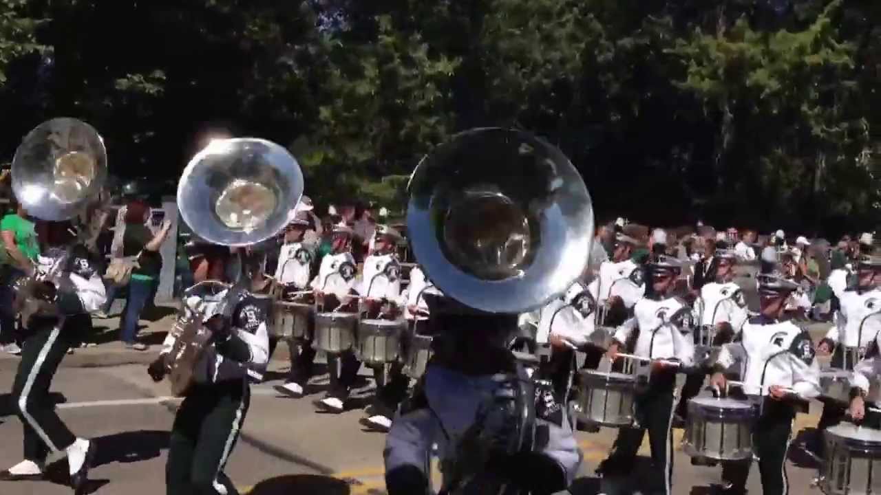 Spartan Marching Band march to the stadium - YouTube