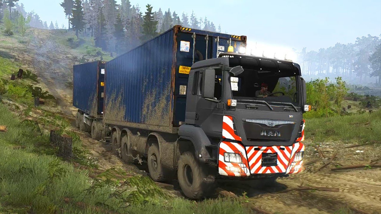 Truck Man tgx 8x8 Offroad - Spintires Mudrunner - YouTube