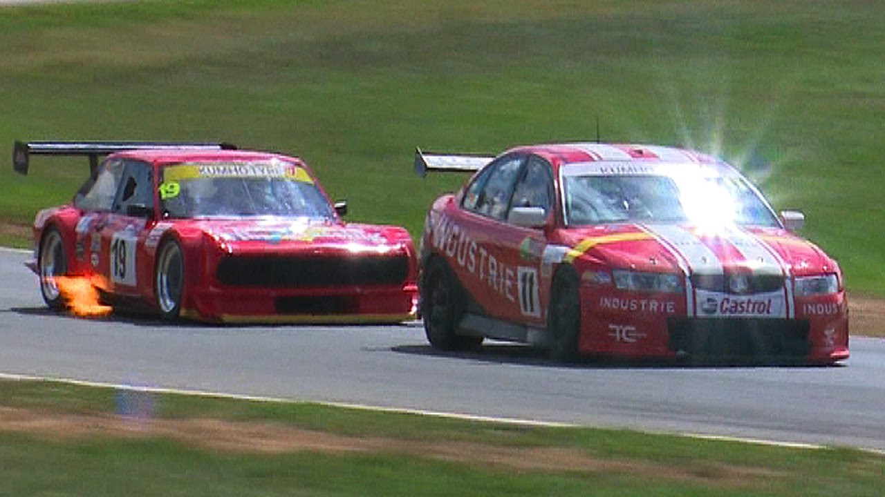 Insane 20b rotary Fiat 124 Coupe vs V8 Supercar onboard camera battle ...