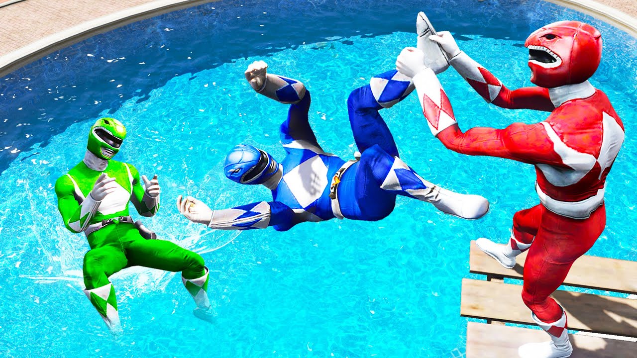 GTA 5 Power Rangers Jumping off Highest Buildings (Ragdolls/Funny ...