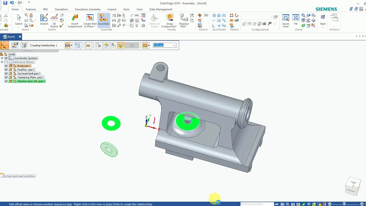 SOLID EDGE TAILSTOCK ANIMATION TUTORIAL 5 - YouTube