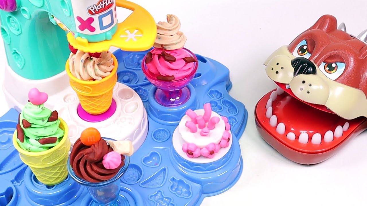 ★Play Doh★ DIY Magic Swirl Ice Cream Shoppe Hasbro Playset Unboxing ...