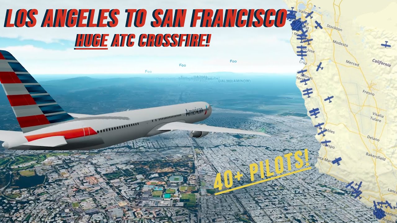 Los Angeles to San Francisco ATC Crossfire | GeoFS and Aviation - YouTube