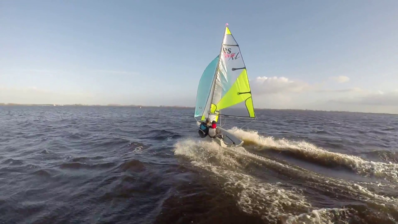 Rs Feva Sailing reach! (uncut) 16-25kts Sneek - YouTube