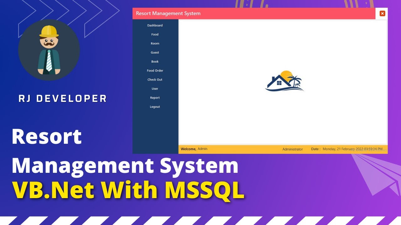 Resort Management System | Windows Application | Flat UI Design - YouTube