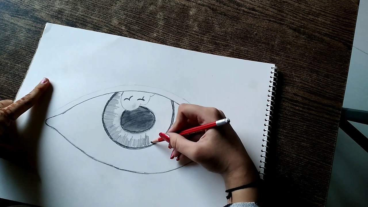 First time sketching an Eye scenery speed drawing - YouTube