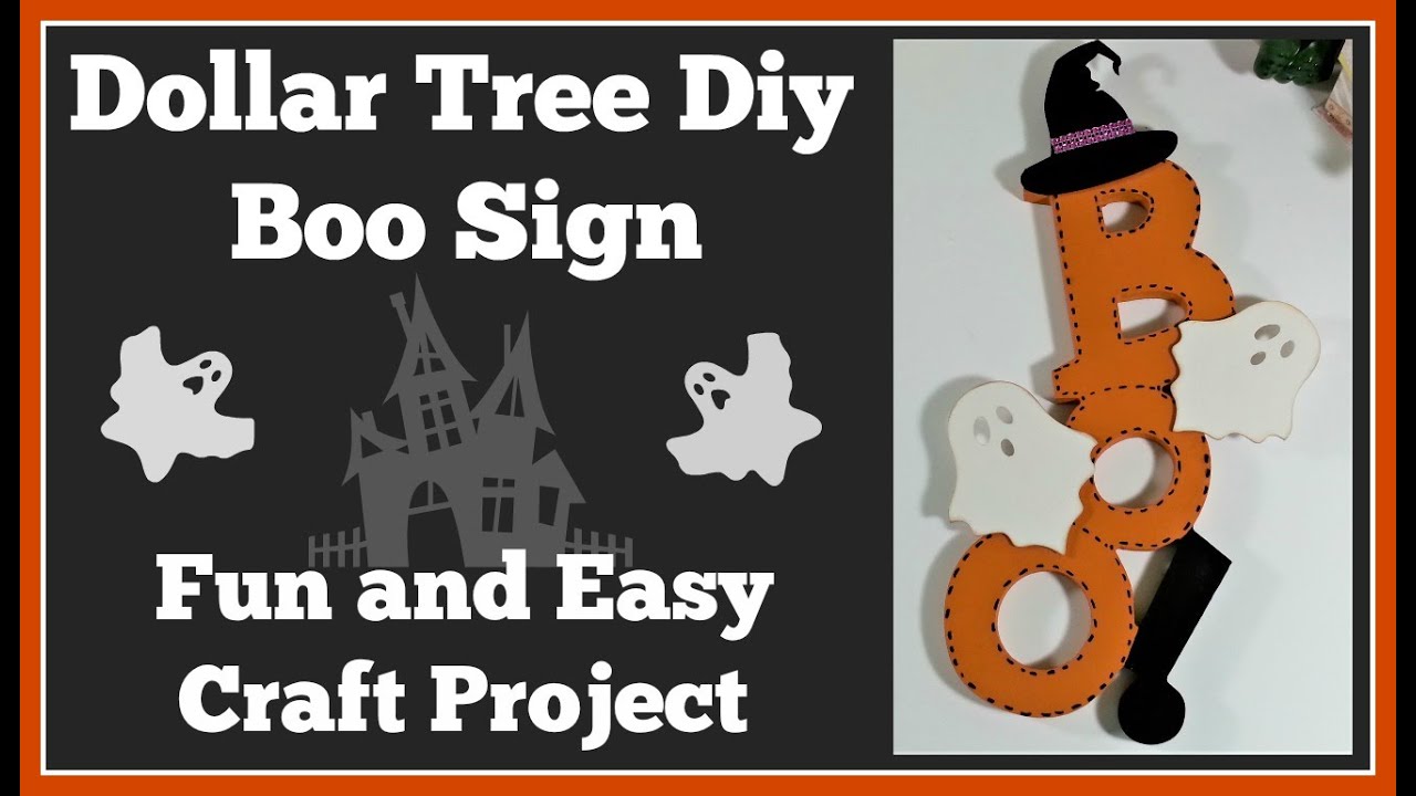 Dollar Tree Diy Boo Sign 🎃 Very easy and fun project - YouTube