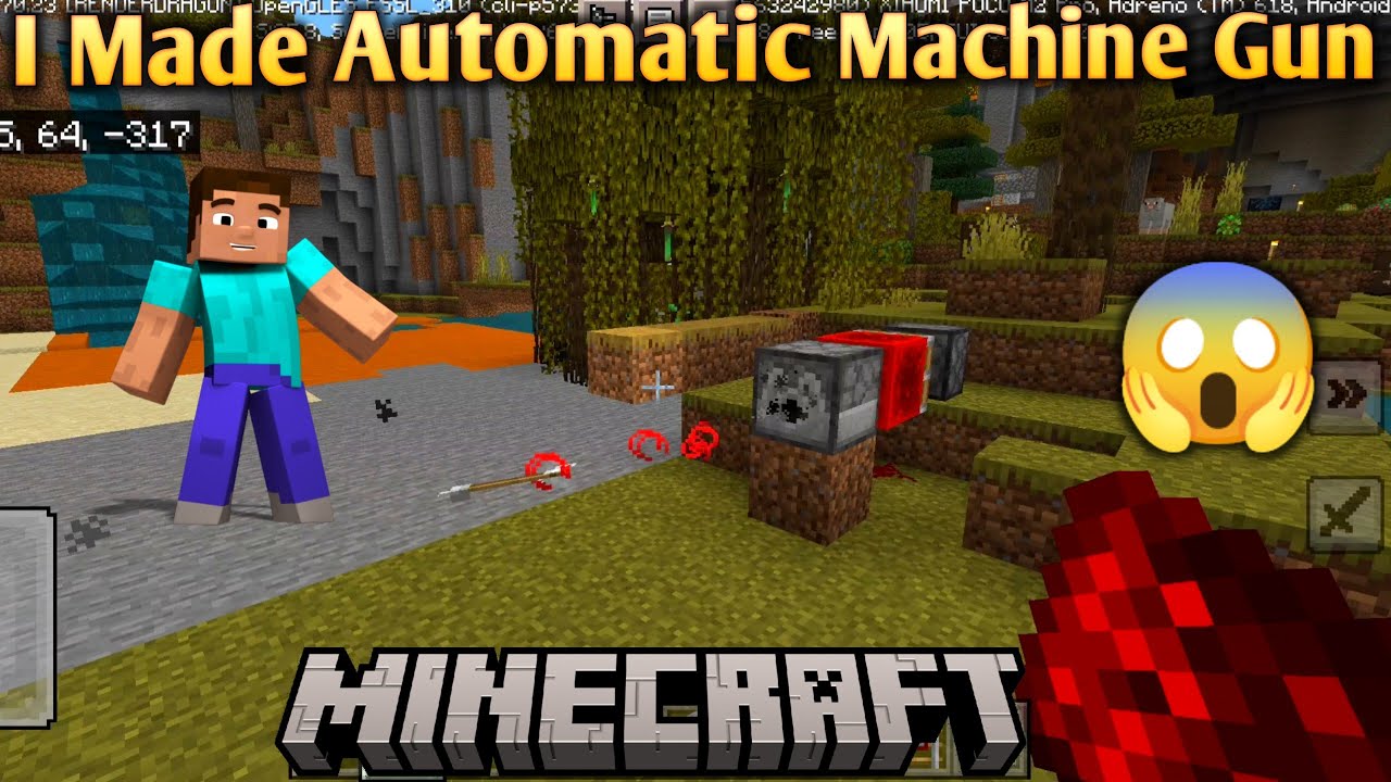 I MADE AUTOMATIC MACHINE GUN.😉AND MISSILE LAUNCHER IN MINECRAFT.😱 ...