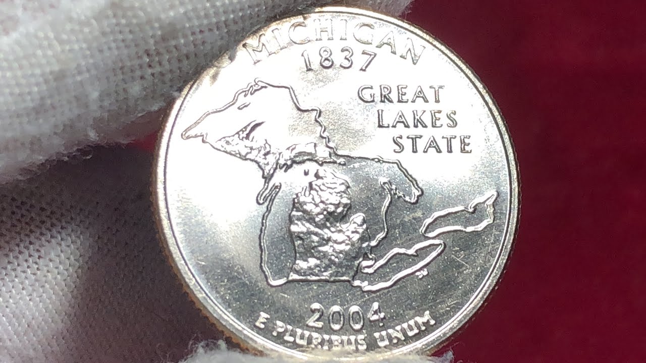 2004 State Quarter dollar: Michigan - YouTube