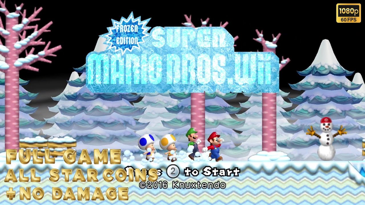Frozen Edition Super Mario Bros. Wii Full Game Walkthrough 100% (No ...