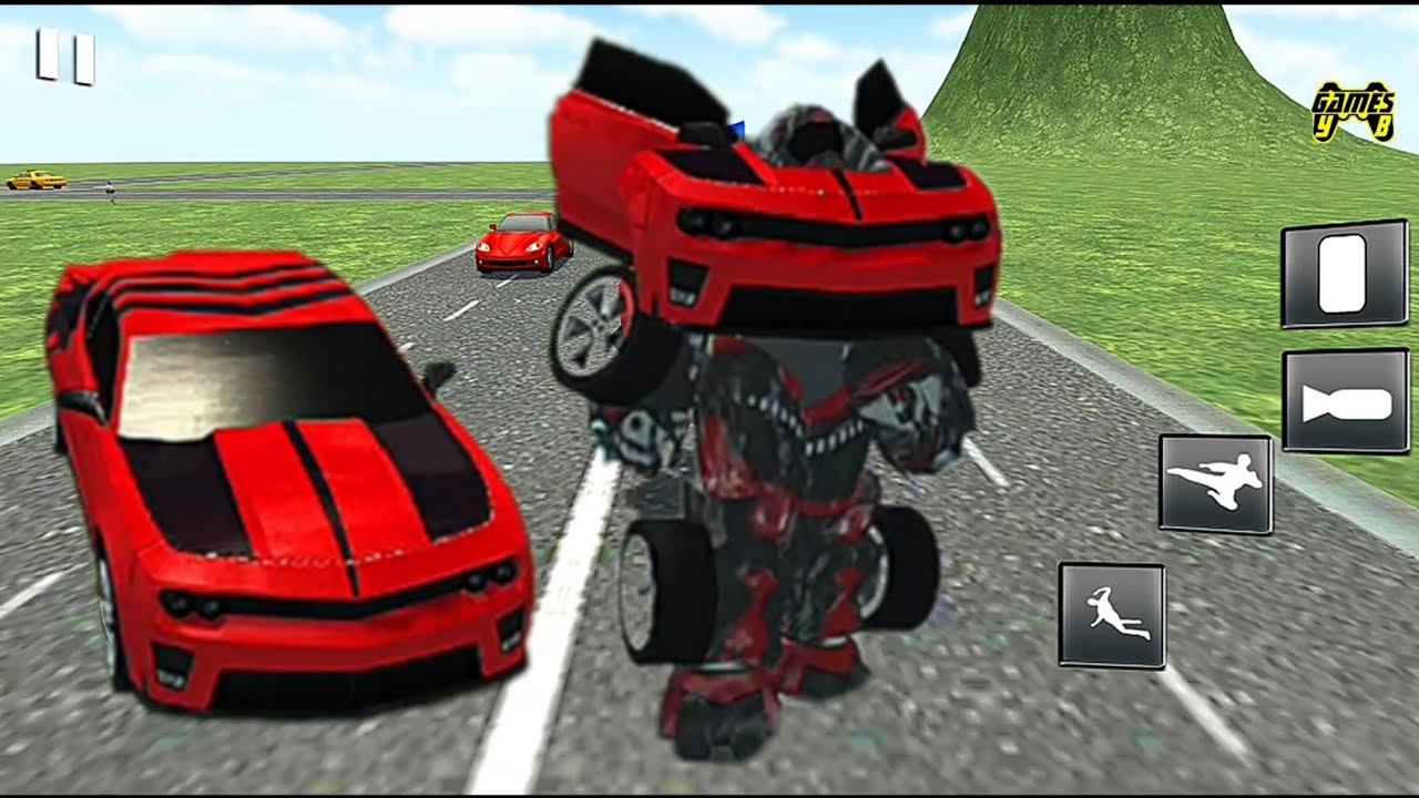 Red Car Robot Transformation Sim: Completed Levels - Android Gameplay ...