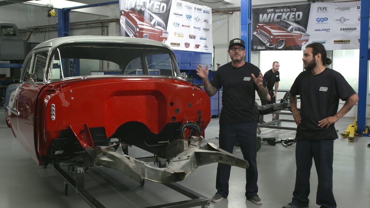 CPP Super Chevy Week To Wicked: 1955 Chevy—Day 1 - YouTube