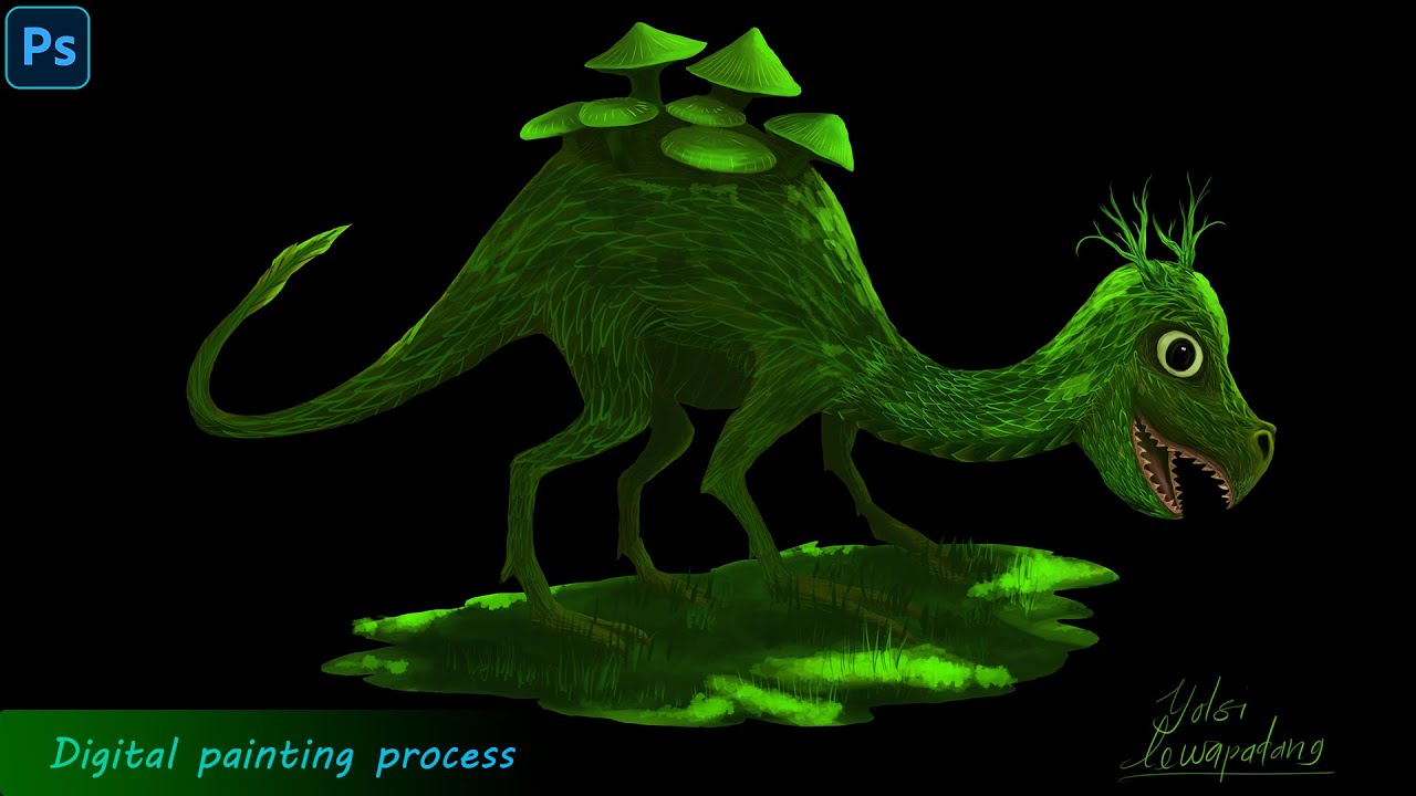 "Dragon" digital Painting process | cara menggambar di photoshop ...