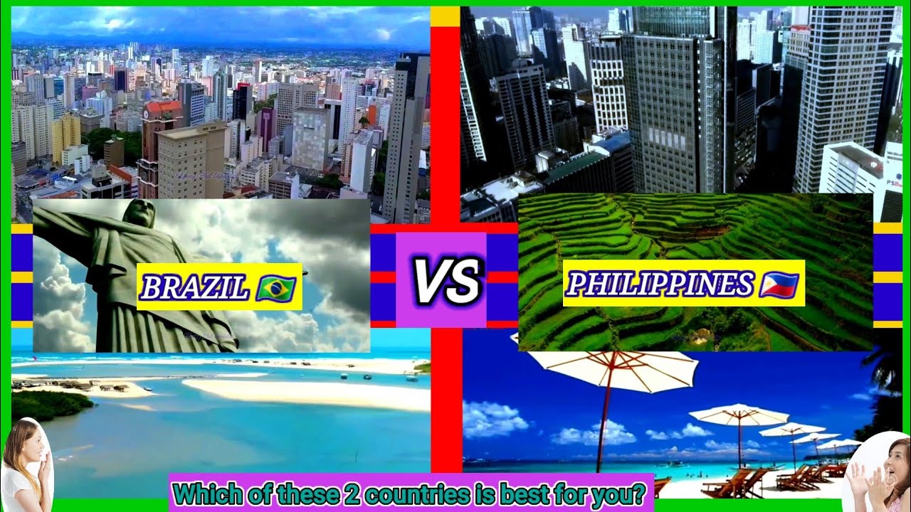 BRAZIL 🇧🇷 vs PHILIPPINES 🇵🇭 ( SKYLINES and TOURIST SPOT ATTRACTION ...