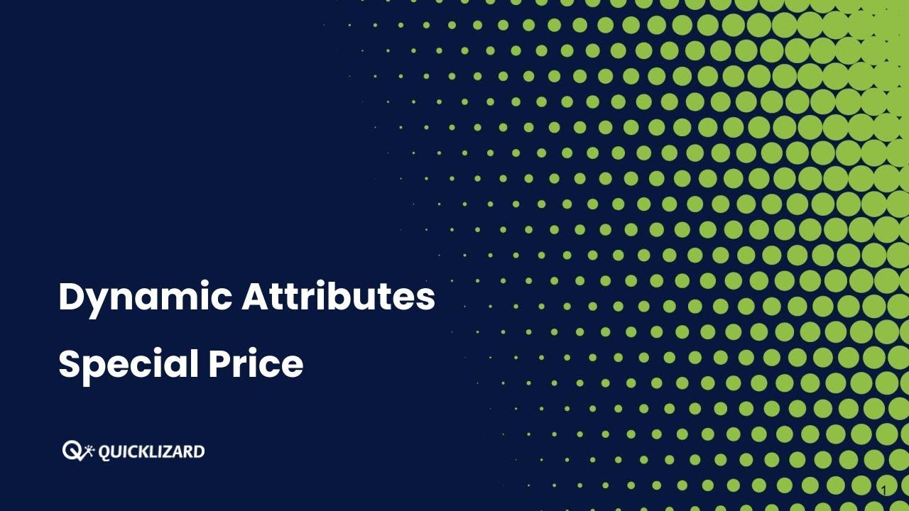 Dynamic Attributes - Special Price - YouTube