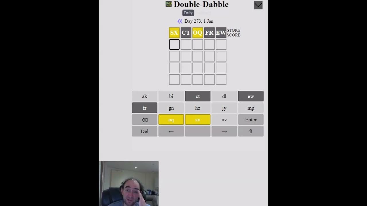 Wordle with letters PAIRED-UP?! (Double-Dabble puzzle for 1 Jan 25) - YouTube