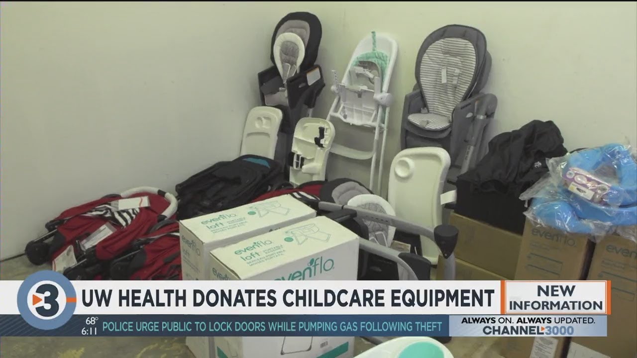 UW Health donates child care equipment - YouTube