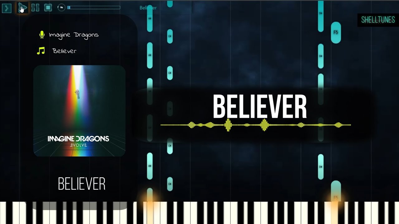 Believer by Imagine Dragons on Piano | Letter Notes and Chords - YouTube