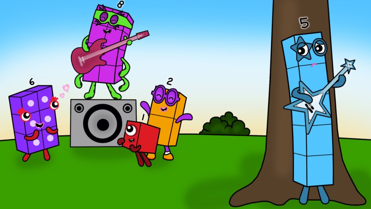 Numberblocks 5 has a guitar player rival, Octonaughty - Numberblocks ...