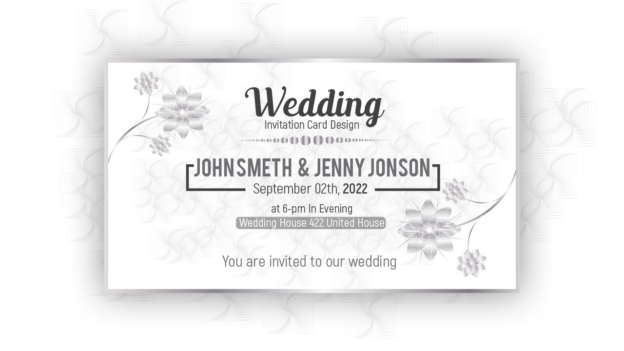 Professional Wedding Invitations Card Design | Adobe Illustrator Cc ...