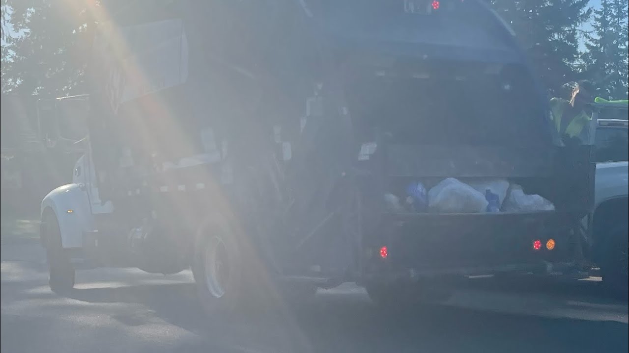 Waste connections garbage truck rear-loader - YouTube