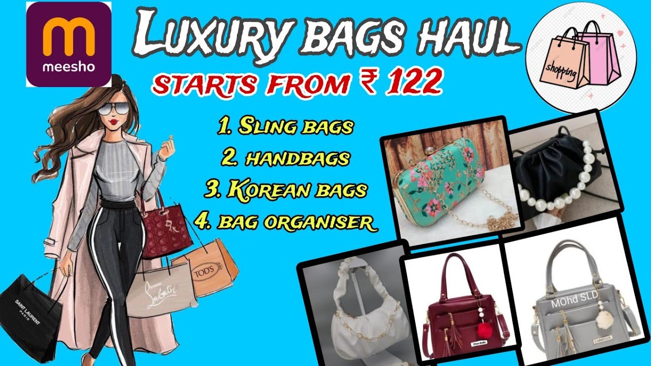 Meesho Bags Haul Starts ₹122 🤯 | Korean Bags, Sling, Tote & Handbags ...