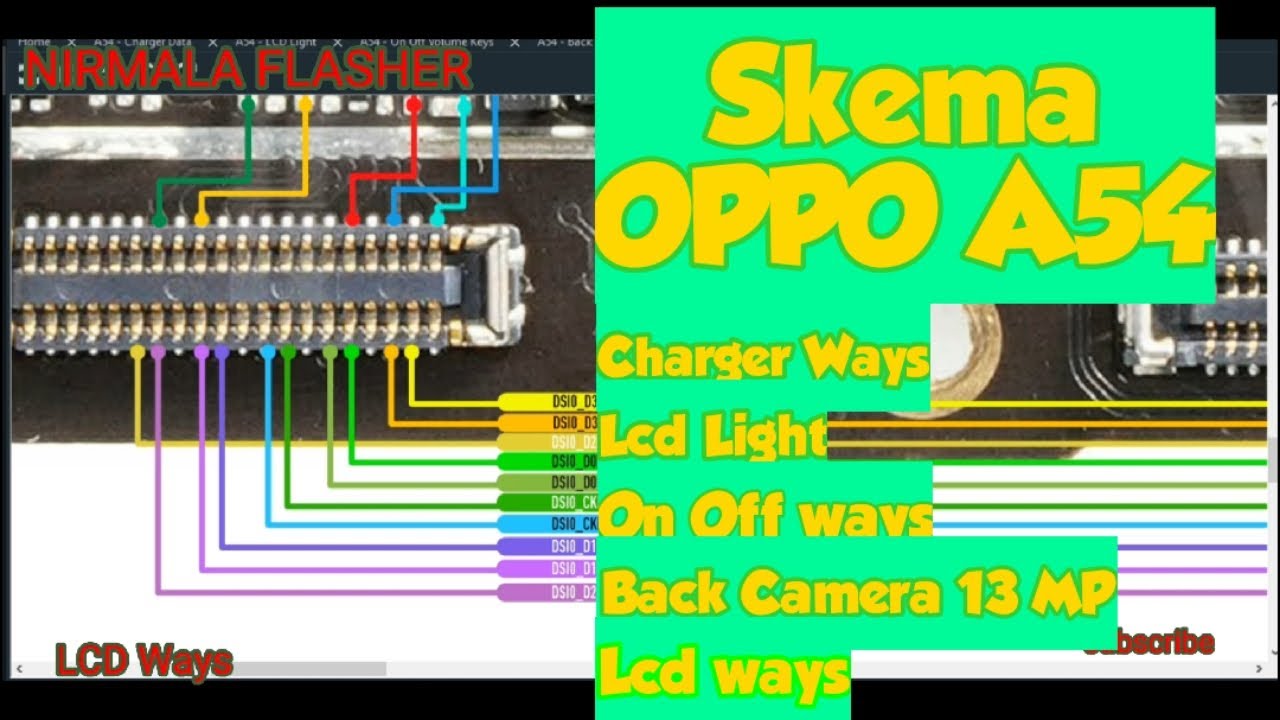 SKEMA OPPO A54 Charger Ways, Lcd Light, On Off Ways, Back Camera 13 MP ...