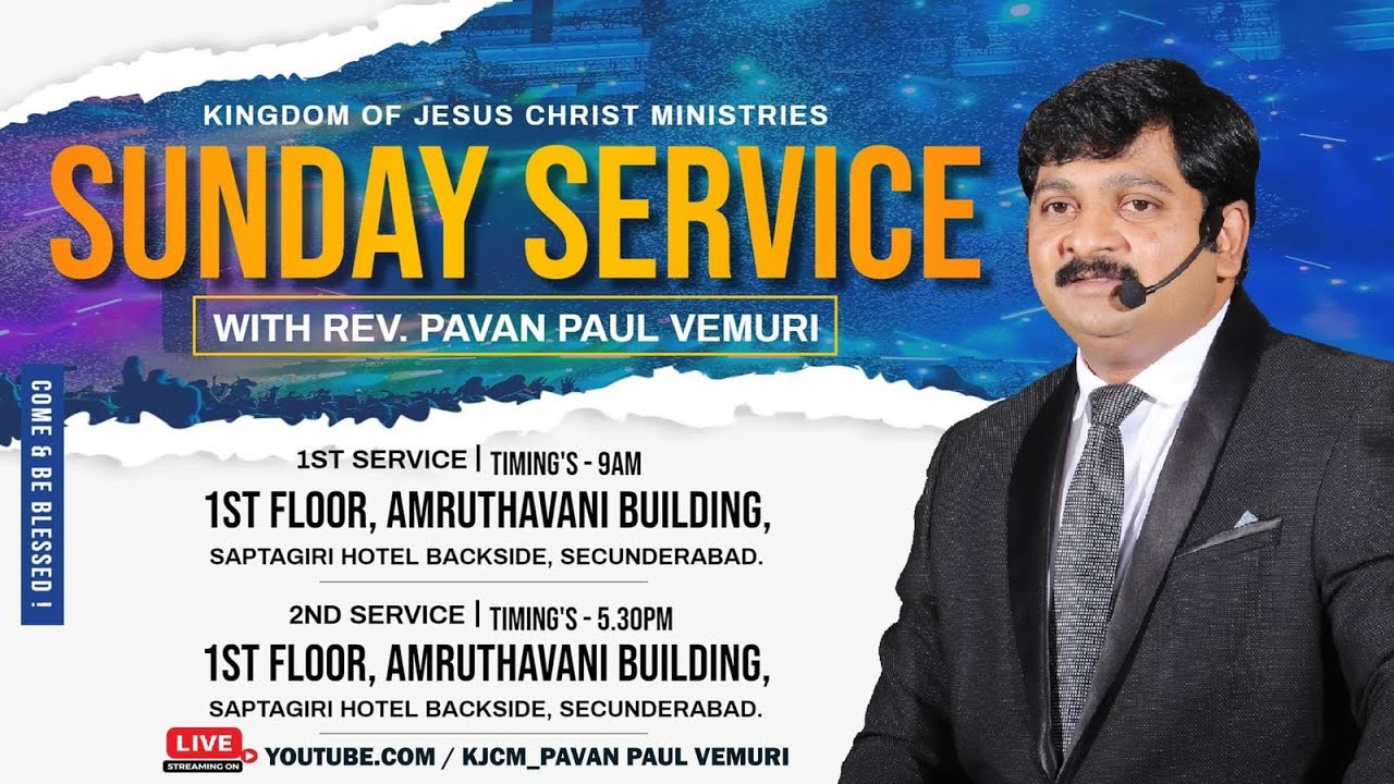 KJCM Sunday Evening Service | 16th Apr 2023 | Rev. Pavan Paul Vemuri ...