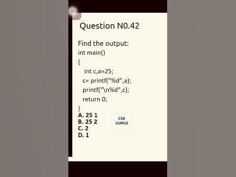 Watch all the answers in my youtube channel “CSE GURUS”. Video name is “Top 100 C mcqs”. # ...